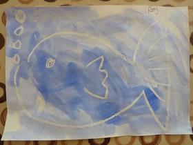 White crayon surprise picture